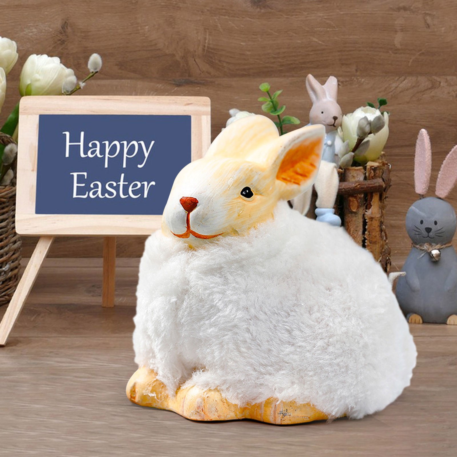 Easter ornament display,Easter Decorations Bunny Decor Spring Figurines ...