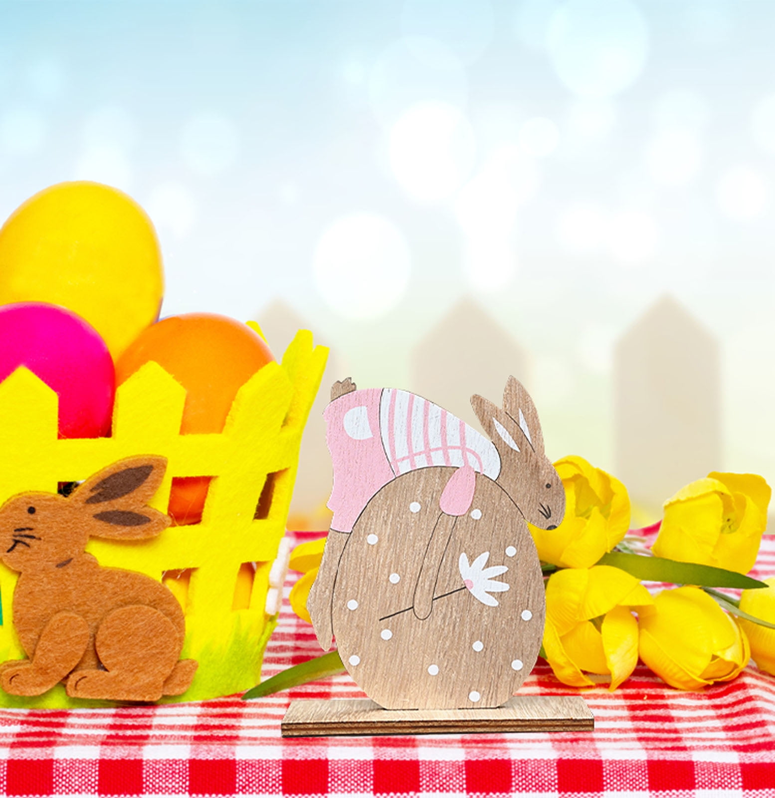 Easter ornament display,Wooden Easter Bunny Table Decorations Easter ...