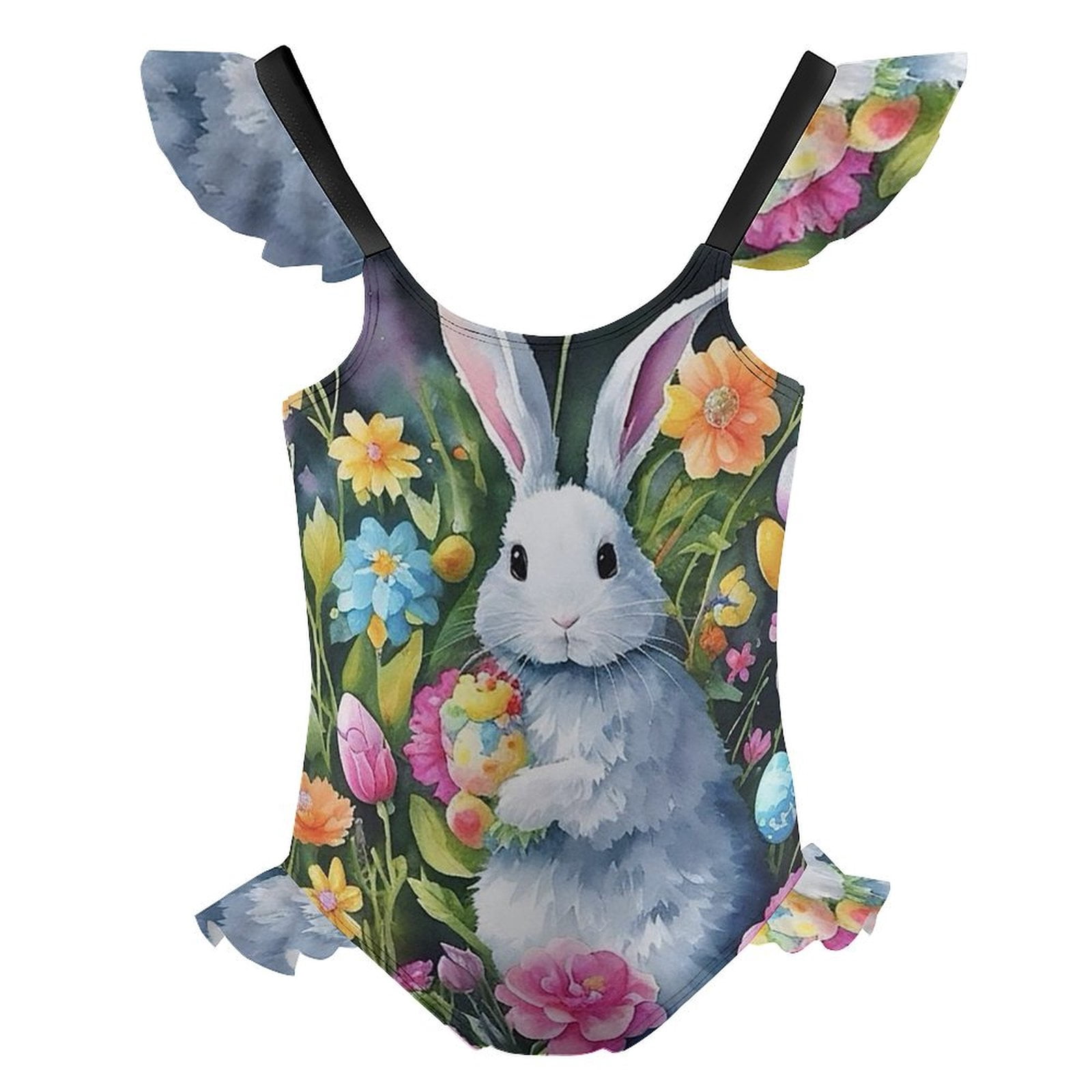 Easter swimsuit for Girl Cute Teen Girls One Piece Ruffle Trim Bathing ...