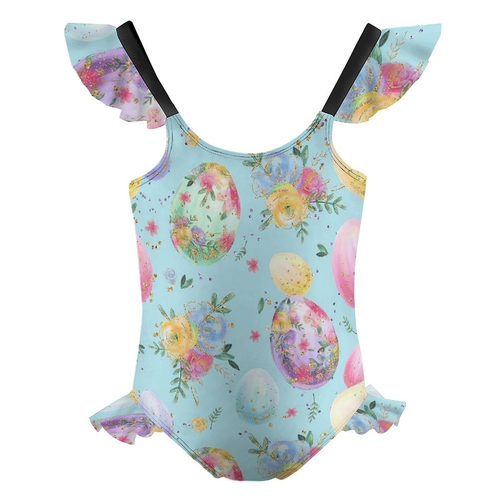 Easter swimsuit for Girl Cute Teen Girls One Piece Ruffle Trim Bathing ...