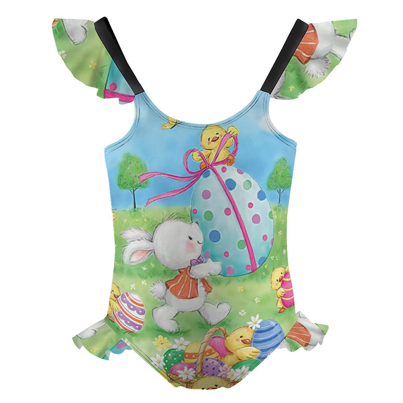 Easter swimsuit for Girl Cute Teen Girls One Piece Ruffle Trim Bathing ...
