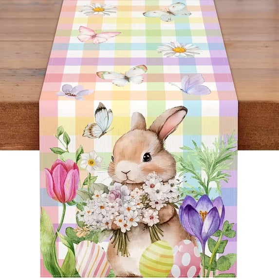 Easter table flag linen printing home restaurant kitchen decoration ...