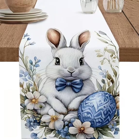 Easter table flag linen printing home restaurant kitchen decoration ...