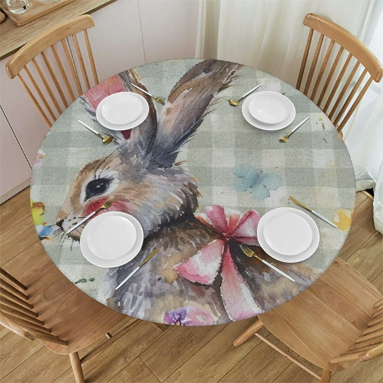 Easter tablecloth with circular wrinkle free Easter elastic band ...