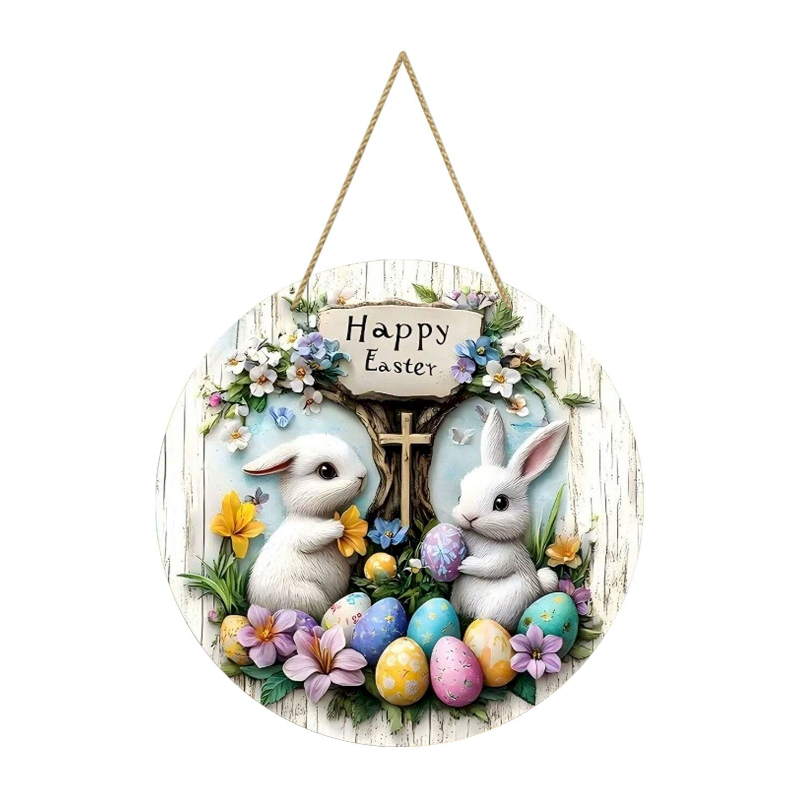 Easter tree ornaments Easter Wooden Door Decoration Easter Door Sign ...