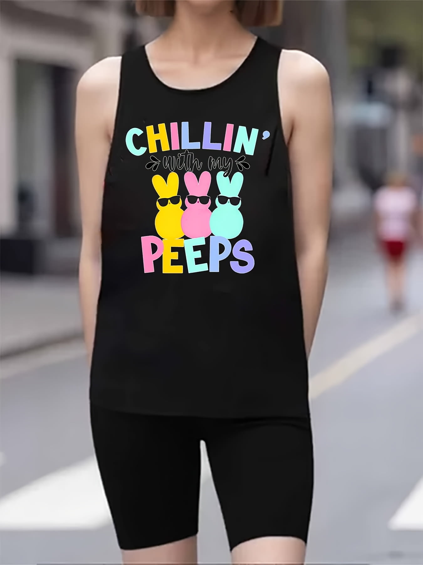 Easter with My Peeps Women's Summer 2 Piece Set Vest Suit Sleeveless ...