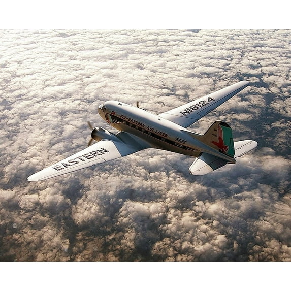 Eastern Air Lines Douglas DC-3 In Flight Style -1 - 20x30 Inch Glossy ...
