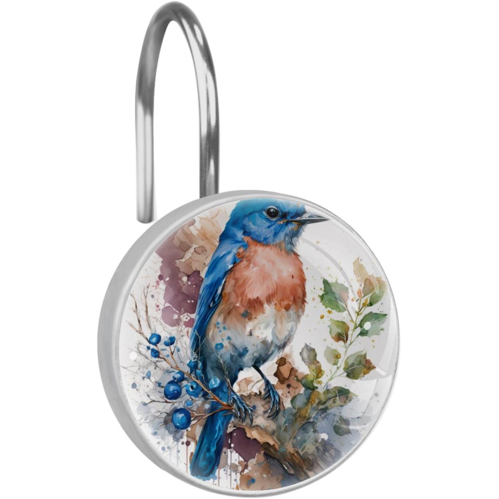 Eastern Bluebird Emblem of Contentment and Calmness Round Shower 12 ...