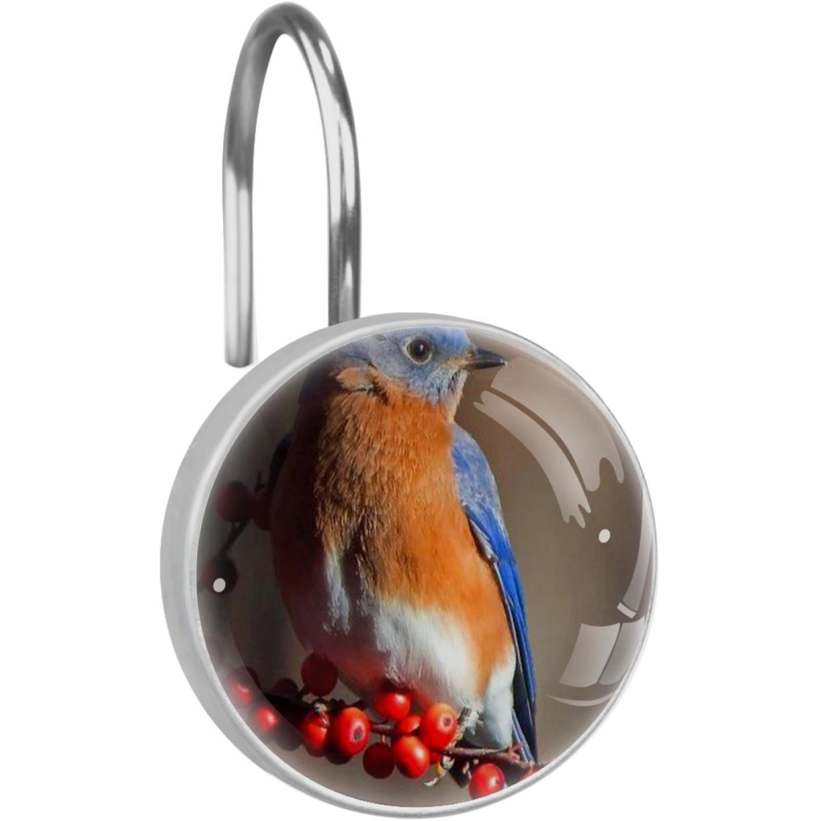 Eastern Bluebird Sign of Endurance and Wisdom_90 Round Shower ...