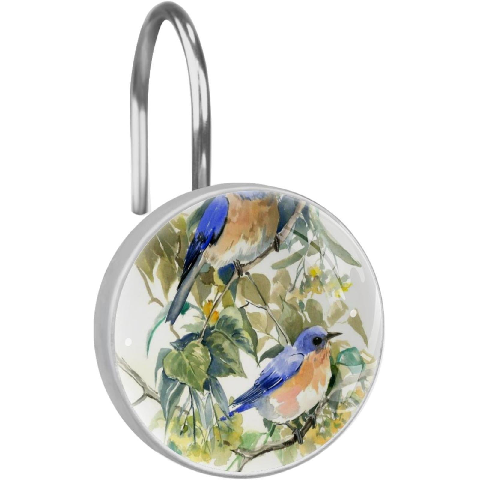 Eastern Bluebird Symbol of Grace Round Shower 12-Pack Curtain Rings ...