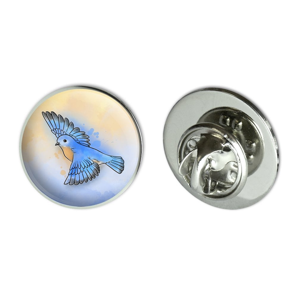 Eastern Bluebird Watercolor Northeastern Bird Metal 0.75" Lapel Hat Pin ...