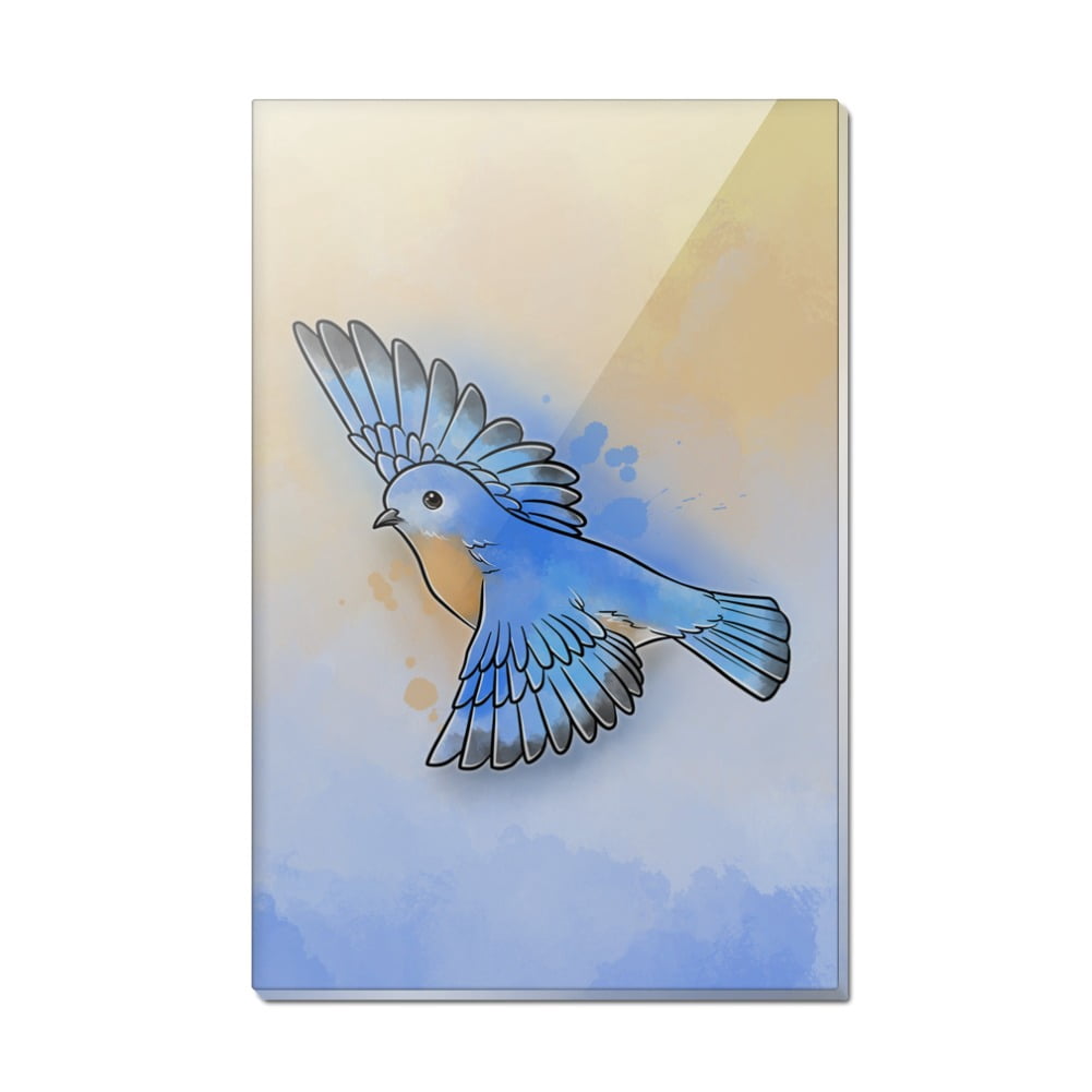 Eastern Bluebird Watercolor Northeastern Bird Rectangle Acrylic Fridge ...