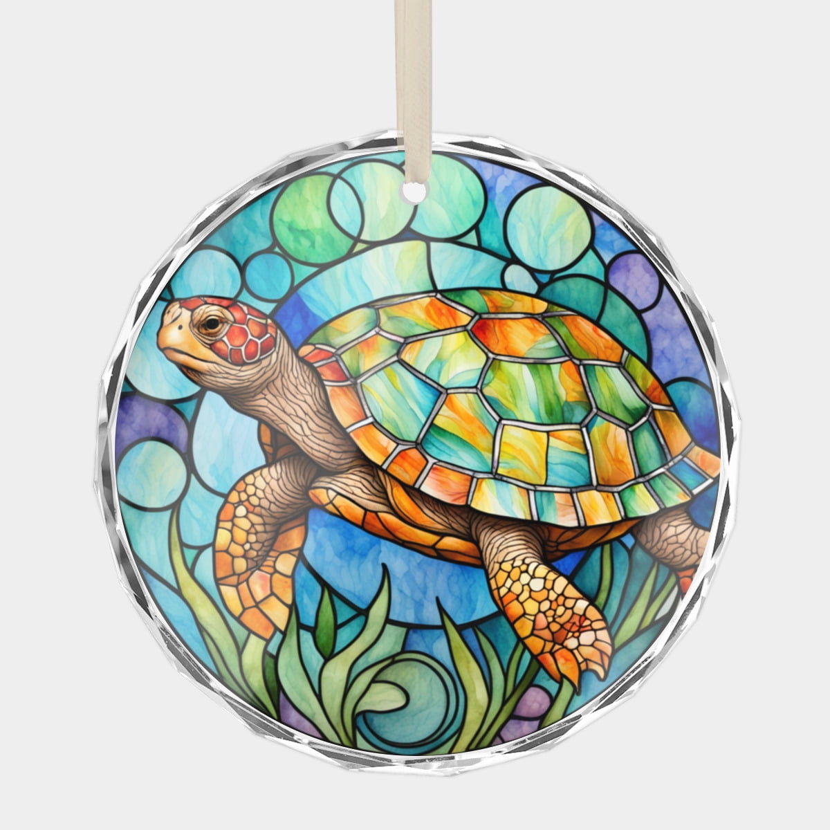 Eastern Box Turtle Watercolor Turtles Lover Design Stained Glass Style ...