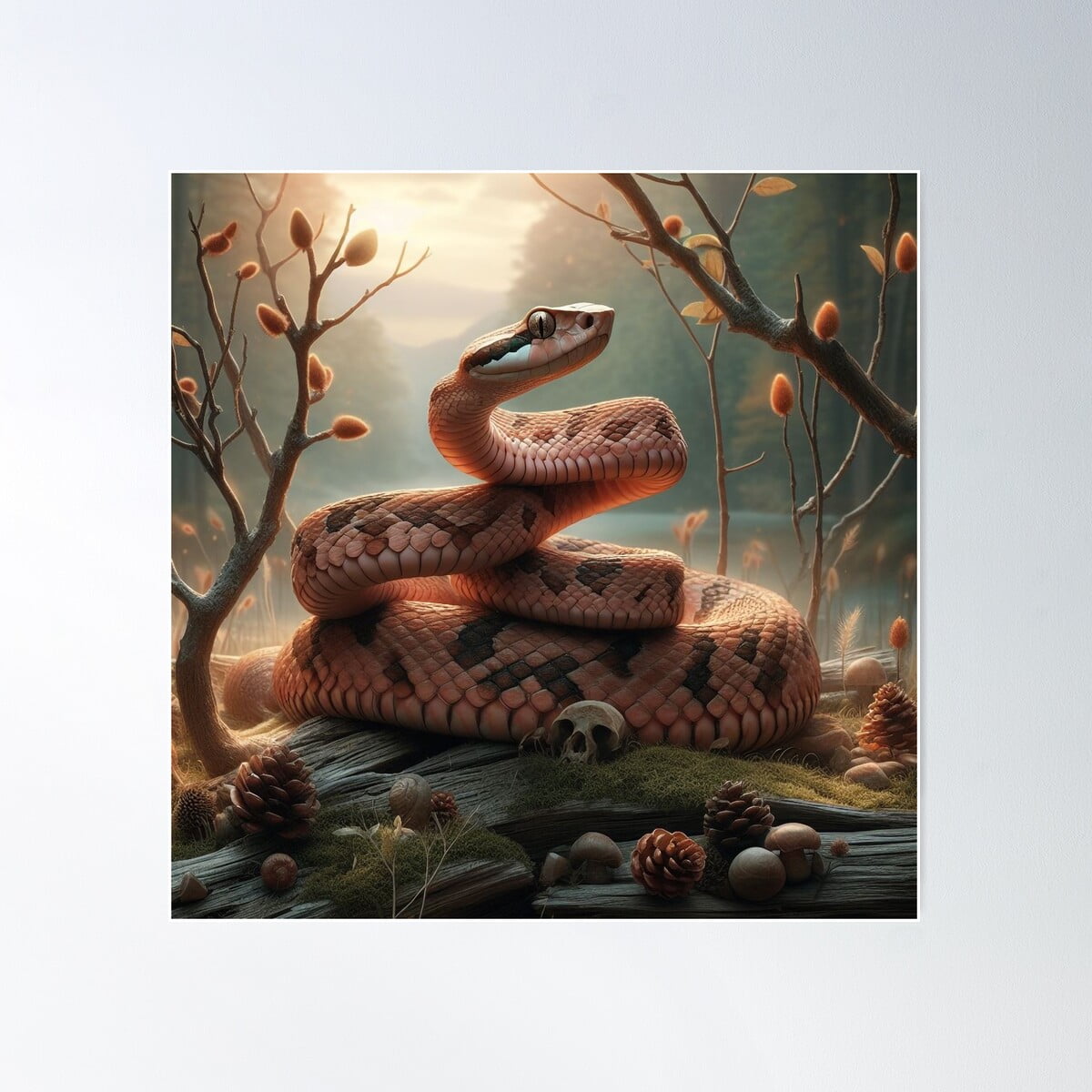 Eastern Copperhead Snake Guarding The Den Poster Wall Art, Modern Wall ...