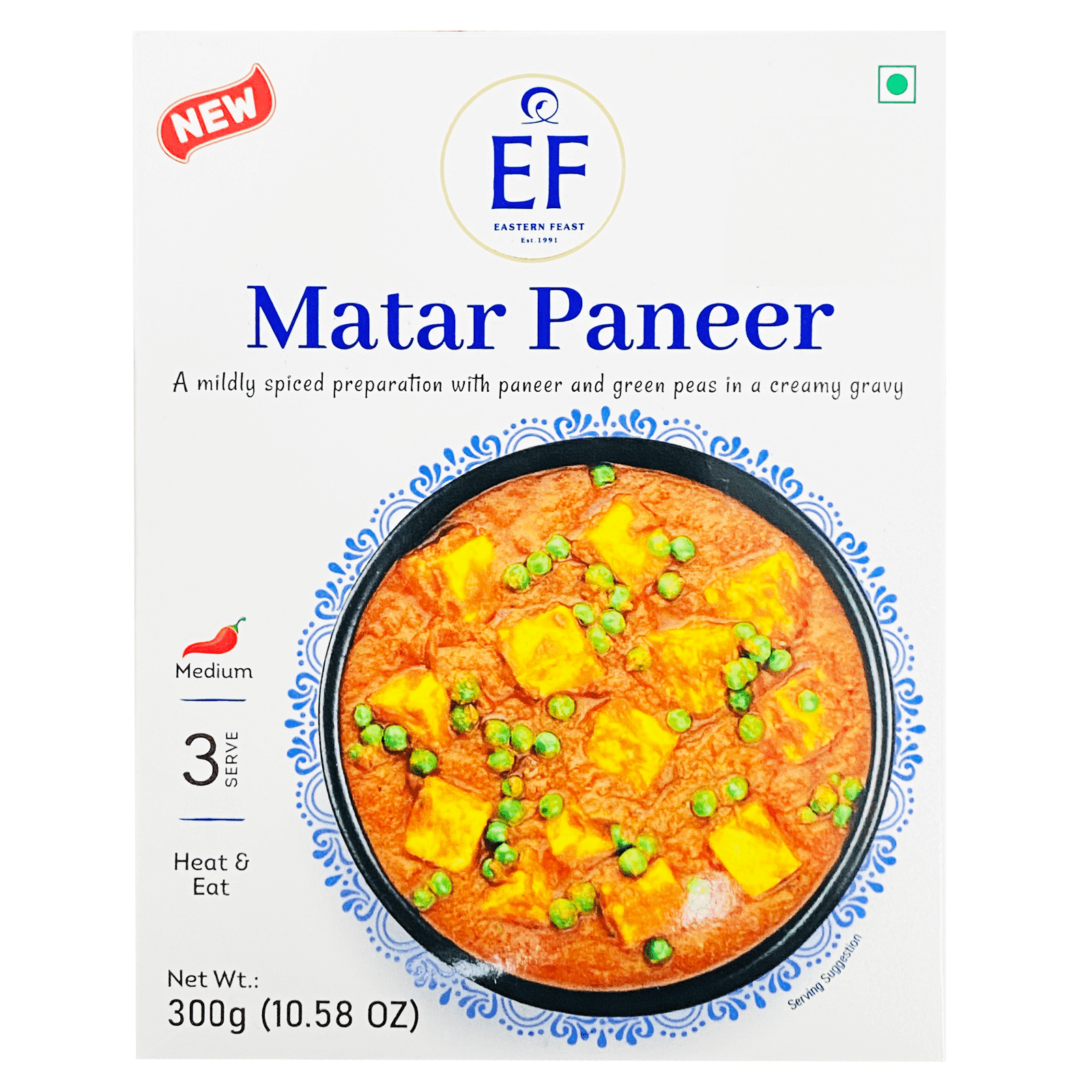 Eastern Feast - Ready to Eat Vegetarian Meals, 10.58 oz (Matar Paneer ...