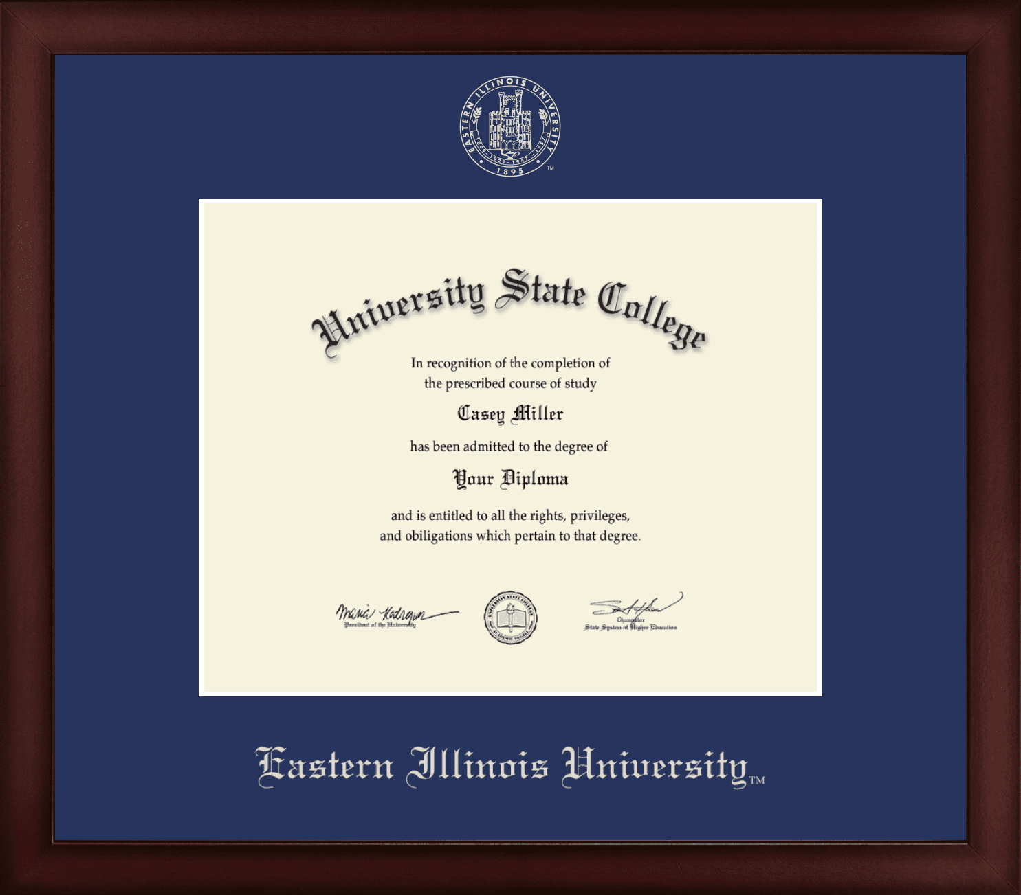 Eastern Illinois University Diploma Frame, Document Size 10" x 8 ...