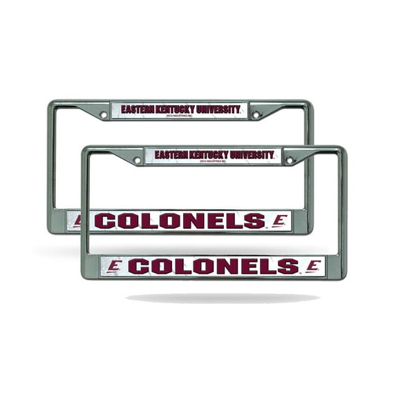 Eastern Kentucky Colonels Chrome Metal License Plate Frame - Set of 2 ...