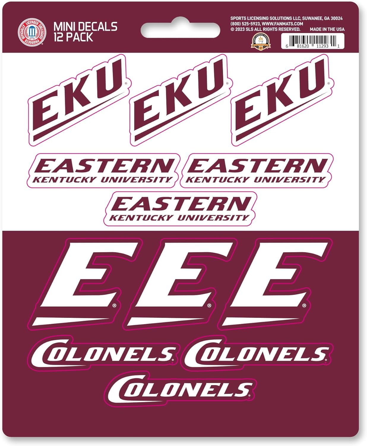 Eastern Kentucky University Colonels 12-Piece Mini Decal Sticker Set ...