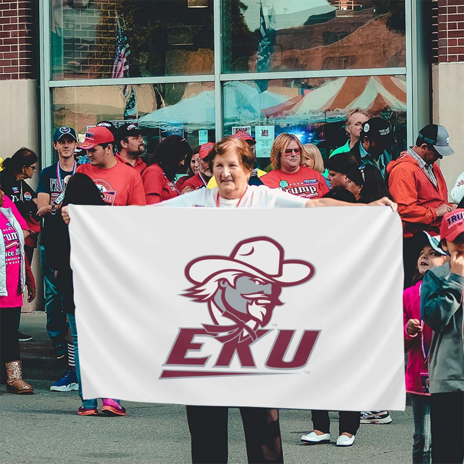 Eastern Kentucky University Logo Flag 3x5 Ft Holiday Banner Garden Yard ...
