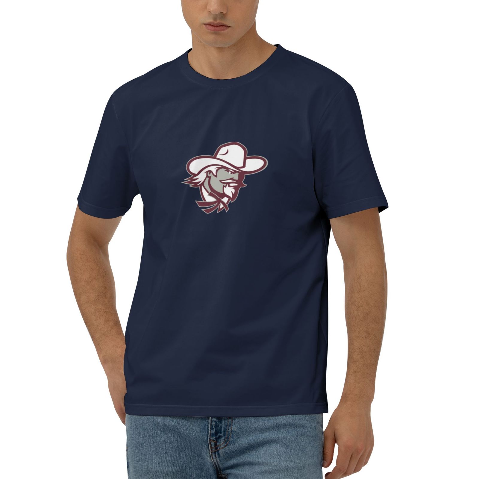 Eastern Kentucky University Logo Men'S 170g Combed Cotton Short Sleeve ...