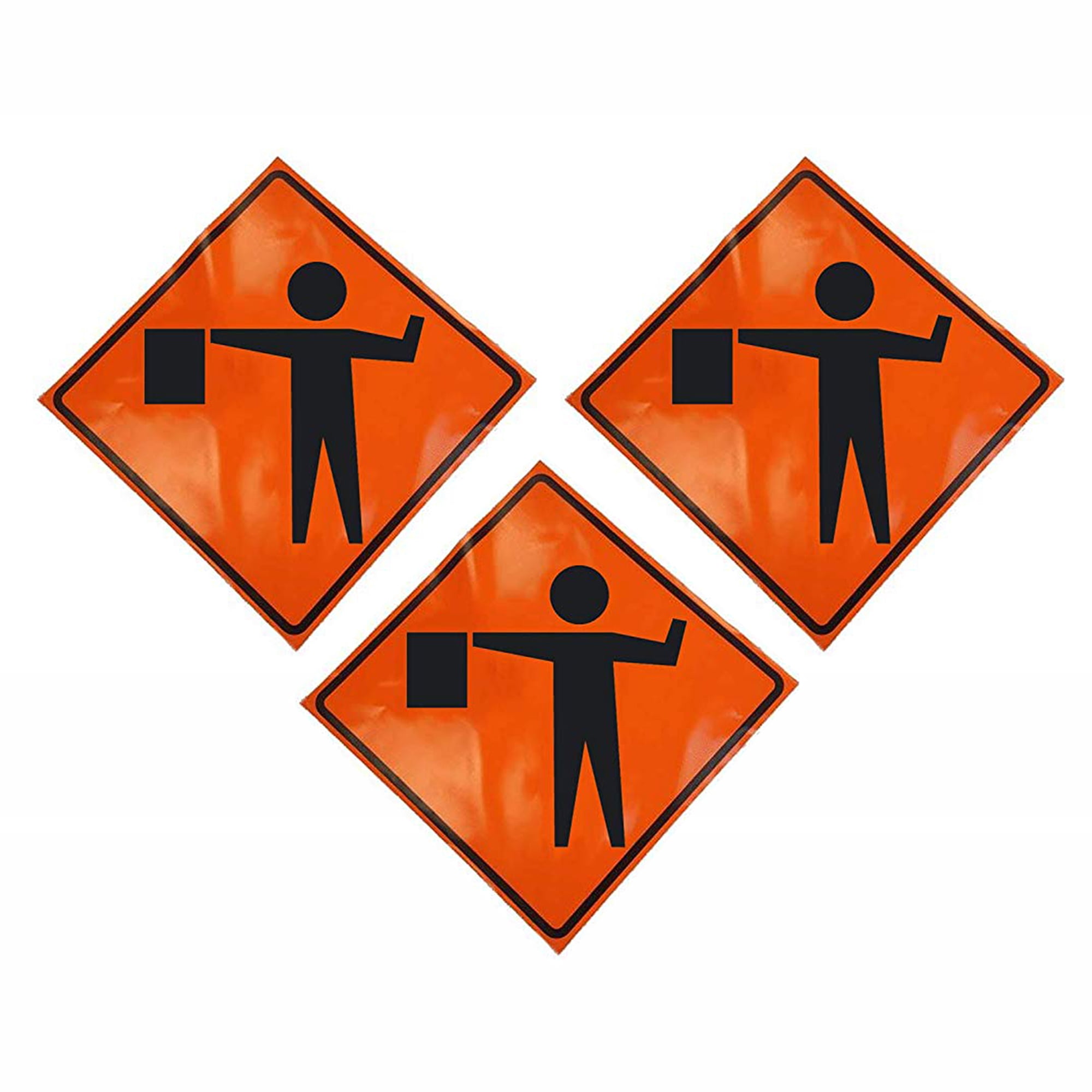 Flagger Ahead Sign