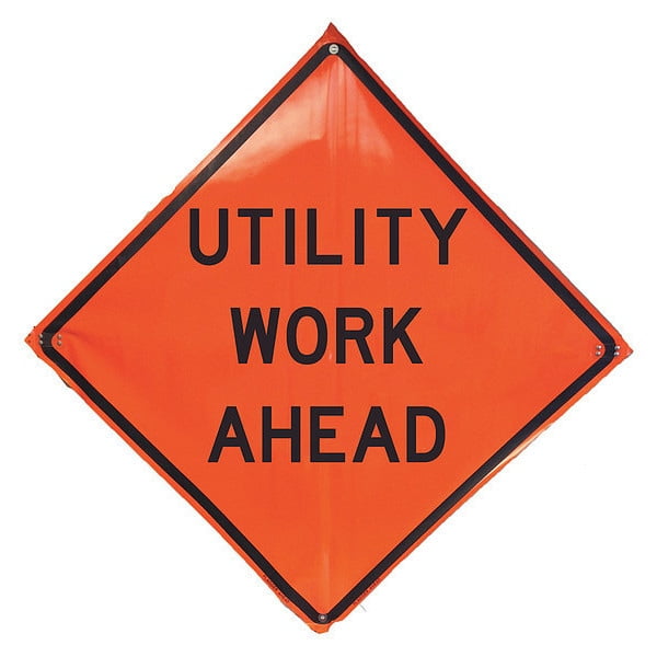 Eastern Metal Signs and Safety Utility Work Ahead Traffic Sign,48"x48 ...