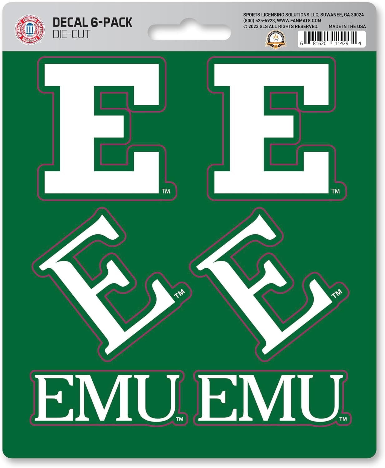 Eastern Michigan University Eagles 6-Piece Decal Sticker Set, 5x6 Inch ...
