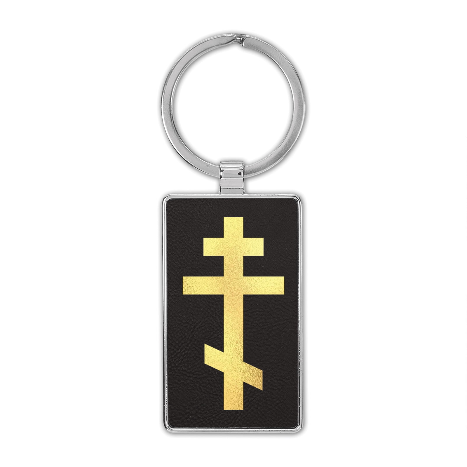 Eastern Orthodox Cross Premium Leatherette Keychain byzantine - Black ...