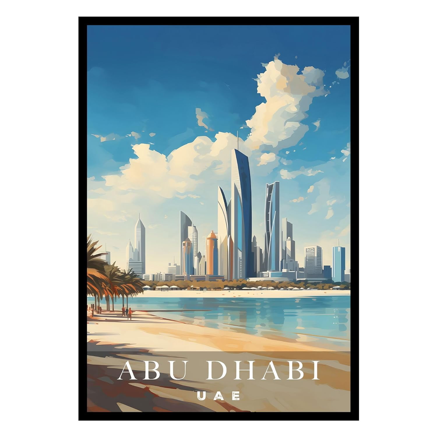 Eastern Print Abu Dhabi Poster, UAE Poster, Abu Dhabi Wall Art, Vintage ...
