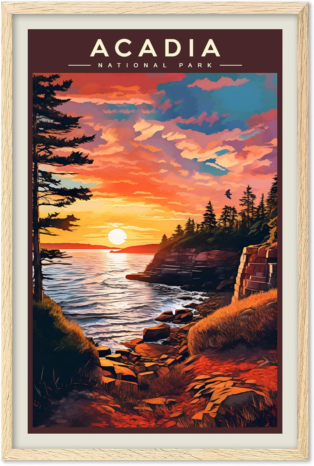 Eastern Print Acadia National Park Poster, National Park Wall Art ...