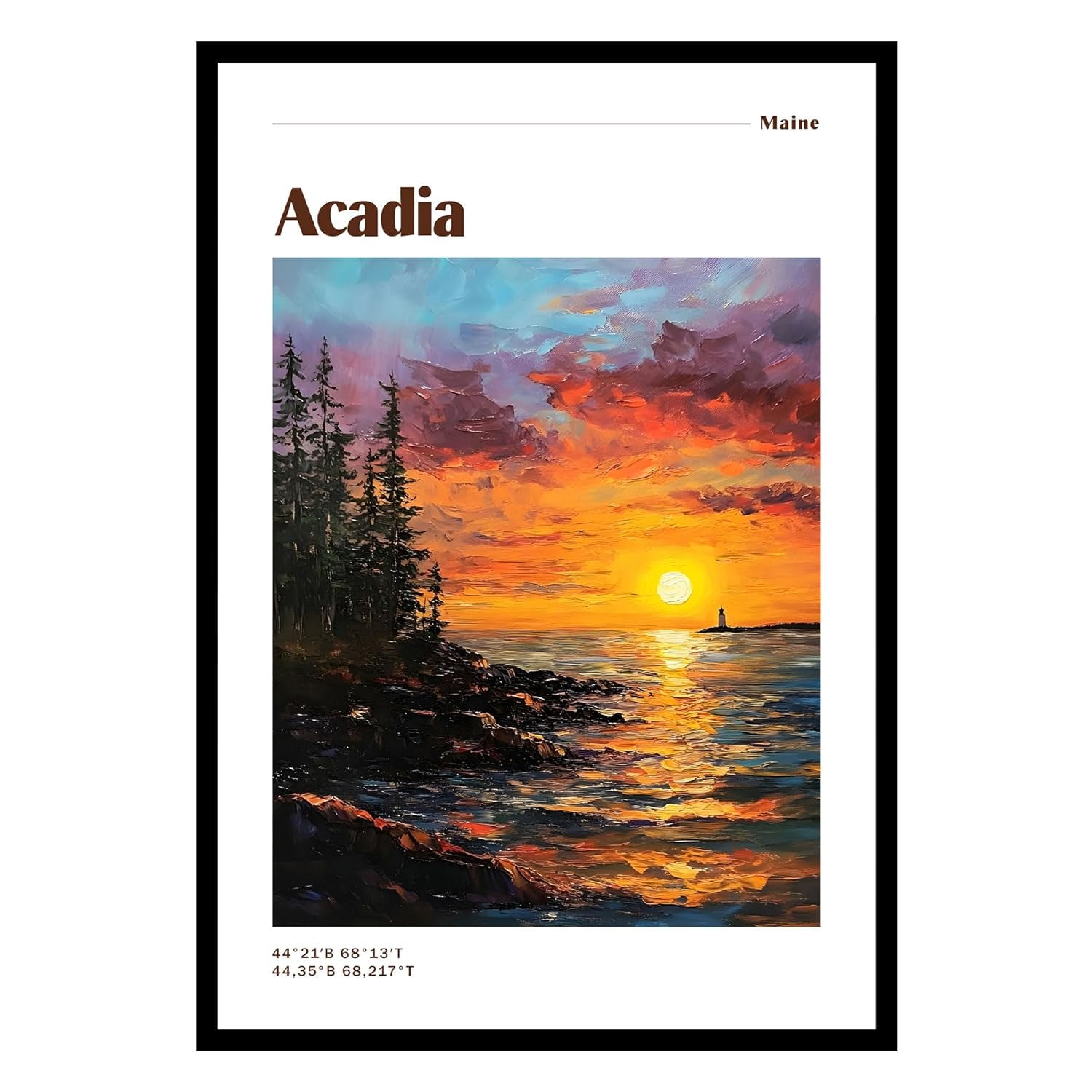 Eastern Print Acadia Poster, Acadia National Park Poster, Acadia Wall ...