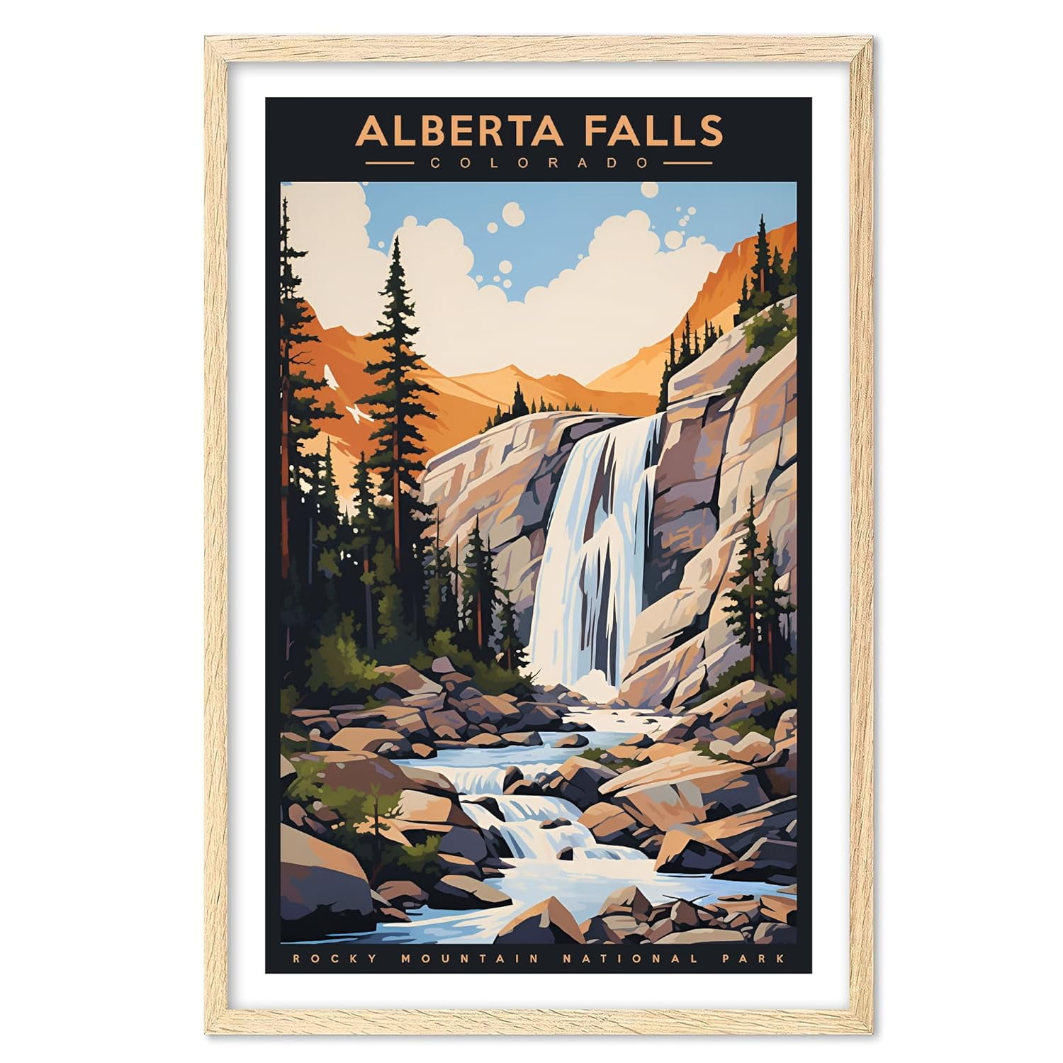 Eastern Print Alberta Falls Poster, Rocky Mountain National Park Poster ...