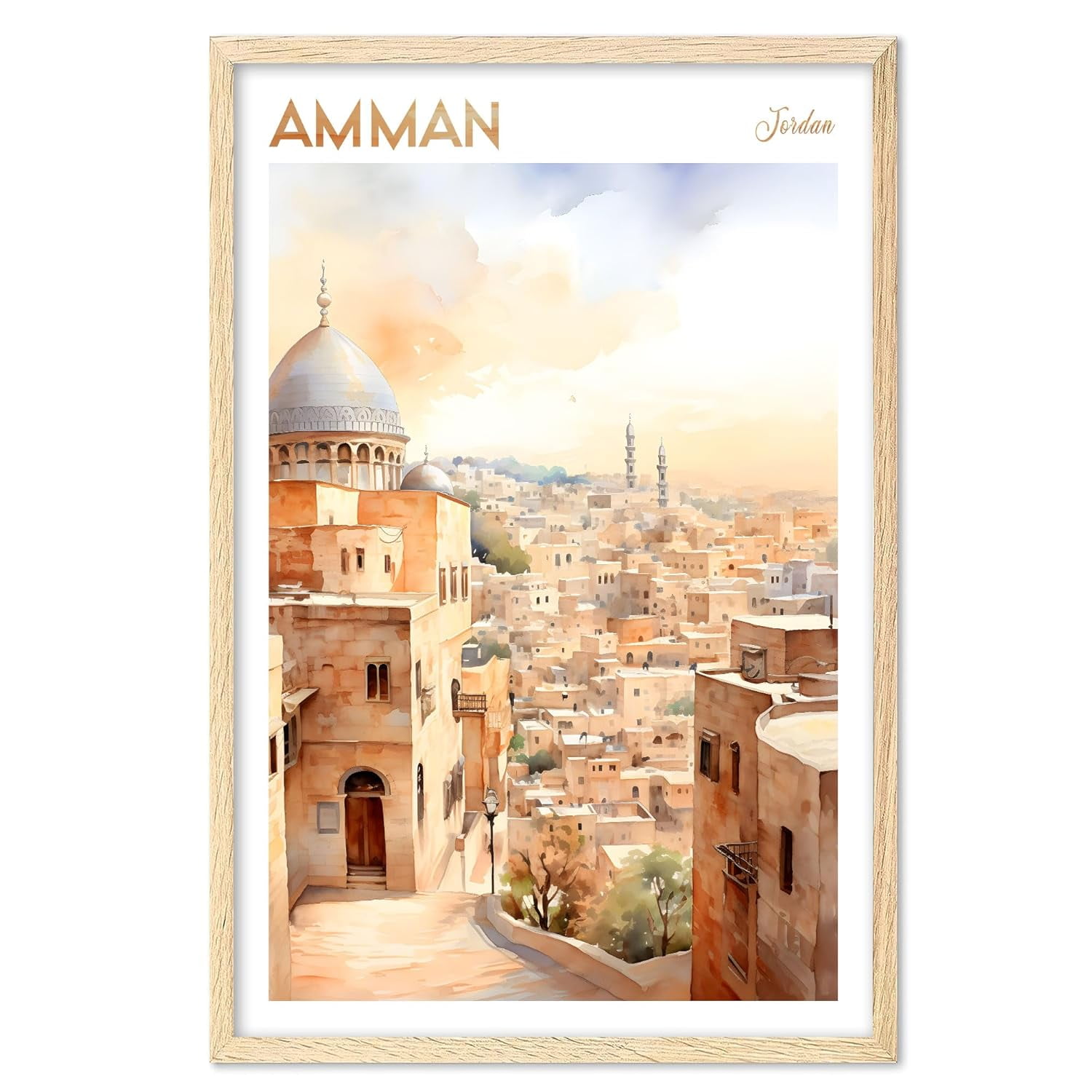 Eastern Print Amman Poster, Jordan Poster, Amman Wall Art, Vintage ...