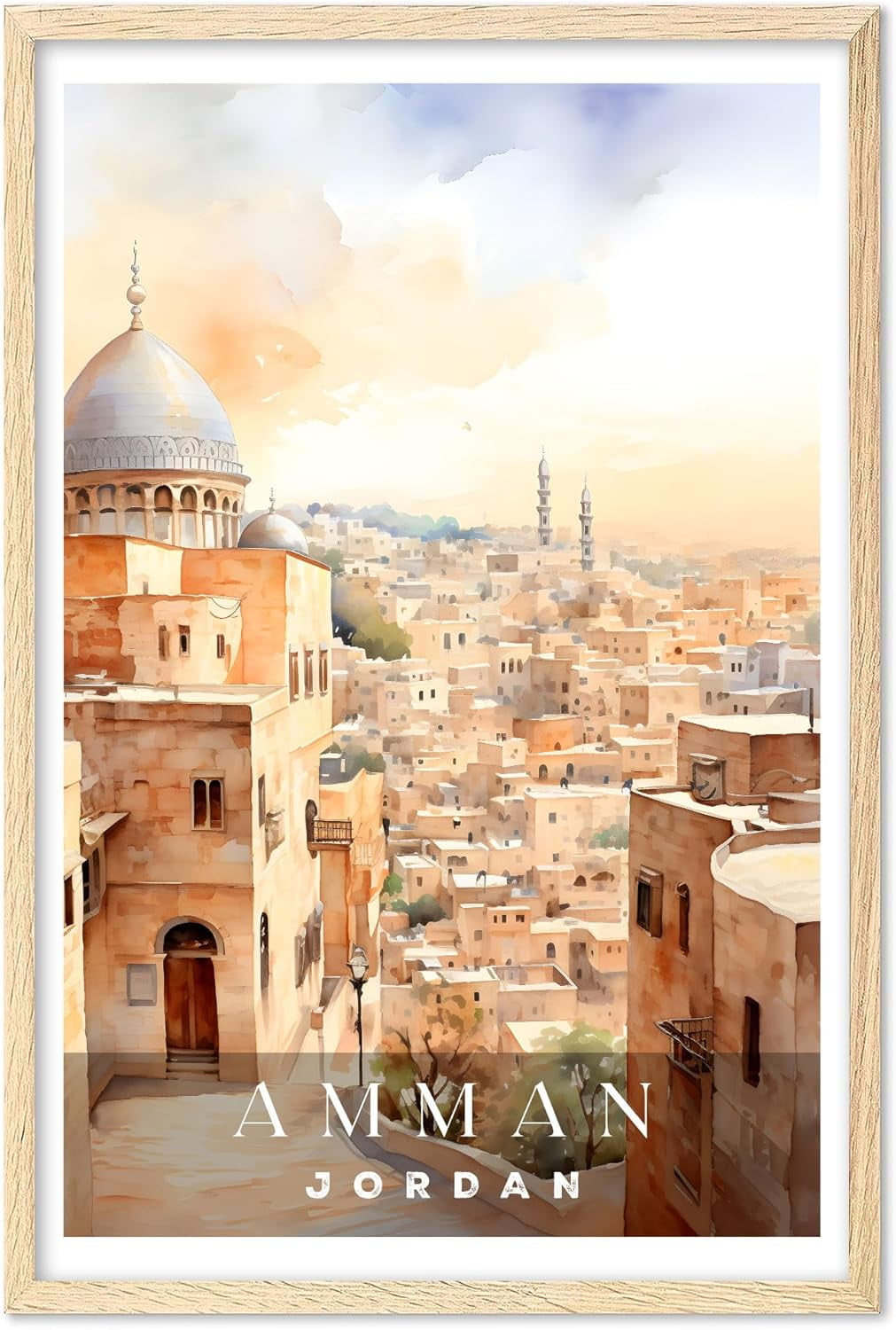 Eastern Print Amman Poster, Jordan Poster, Amman Wall Art, Vintage ...