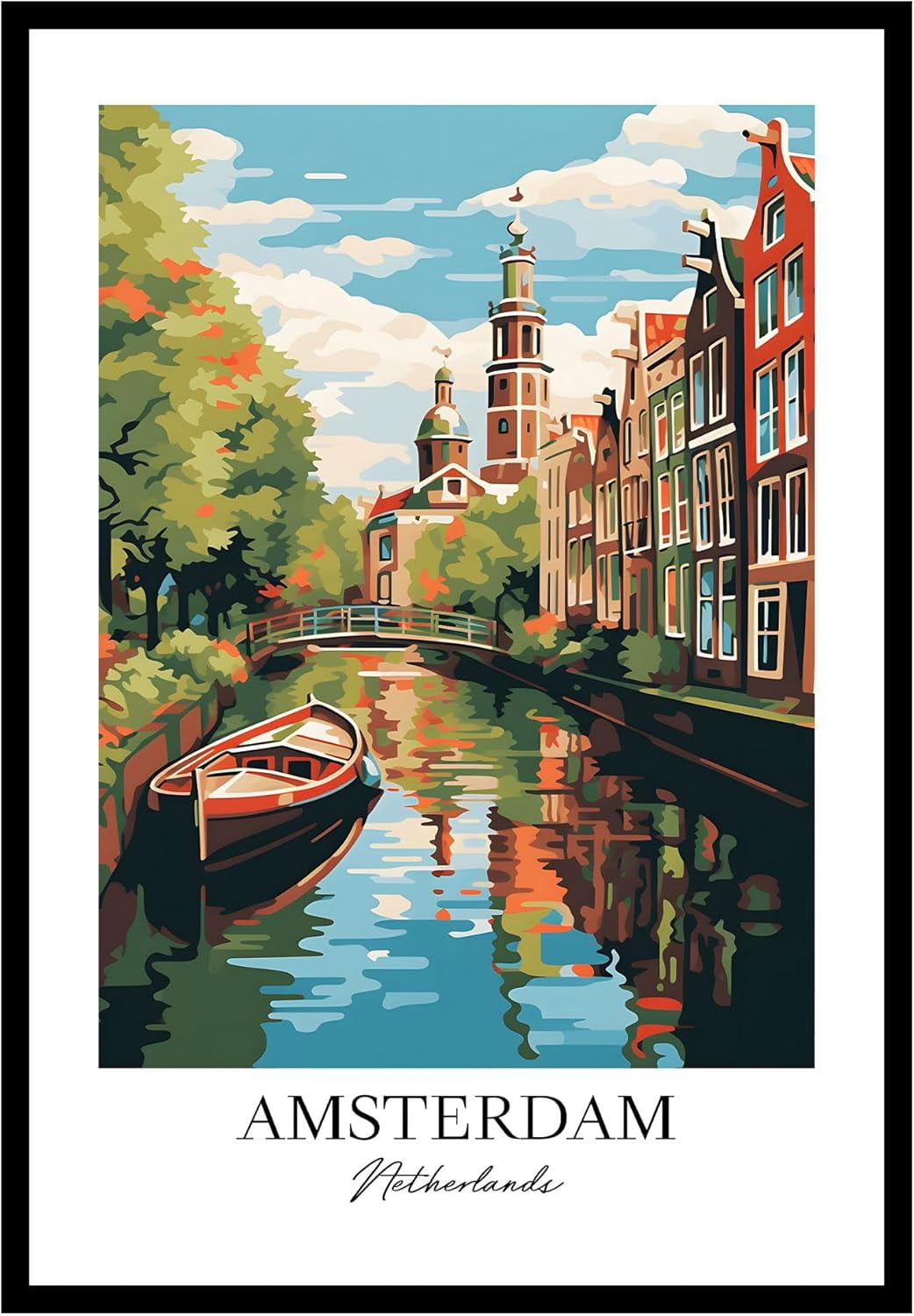 Eastern Print Amsterdam Poster, Netherlands Poster, Amsterdam Wall Art ...