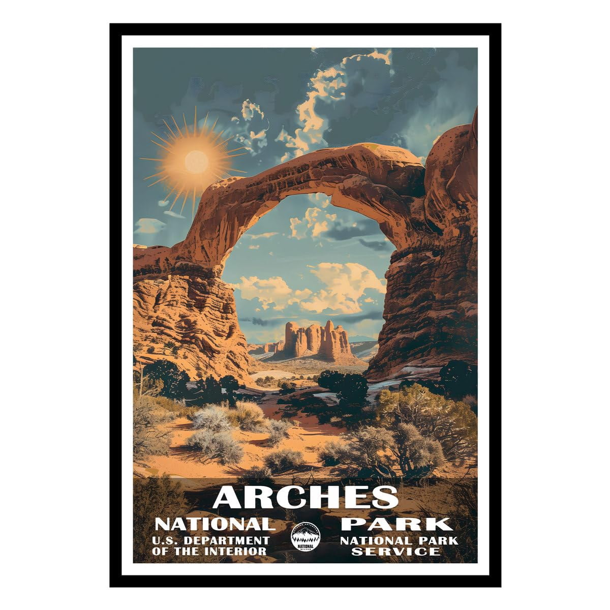 Eastern Print Arches Poster, Arches National Park Poster, Arches Wall ...