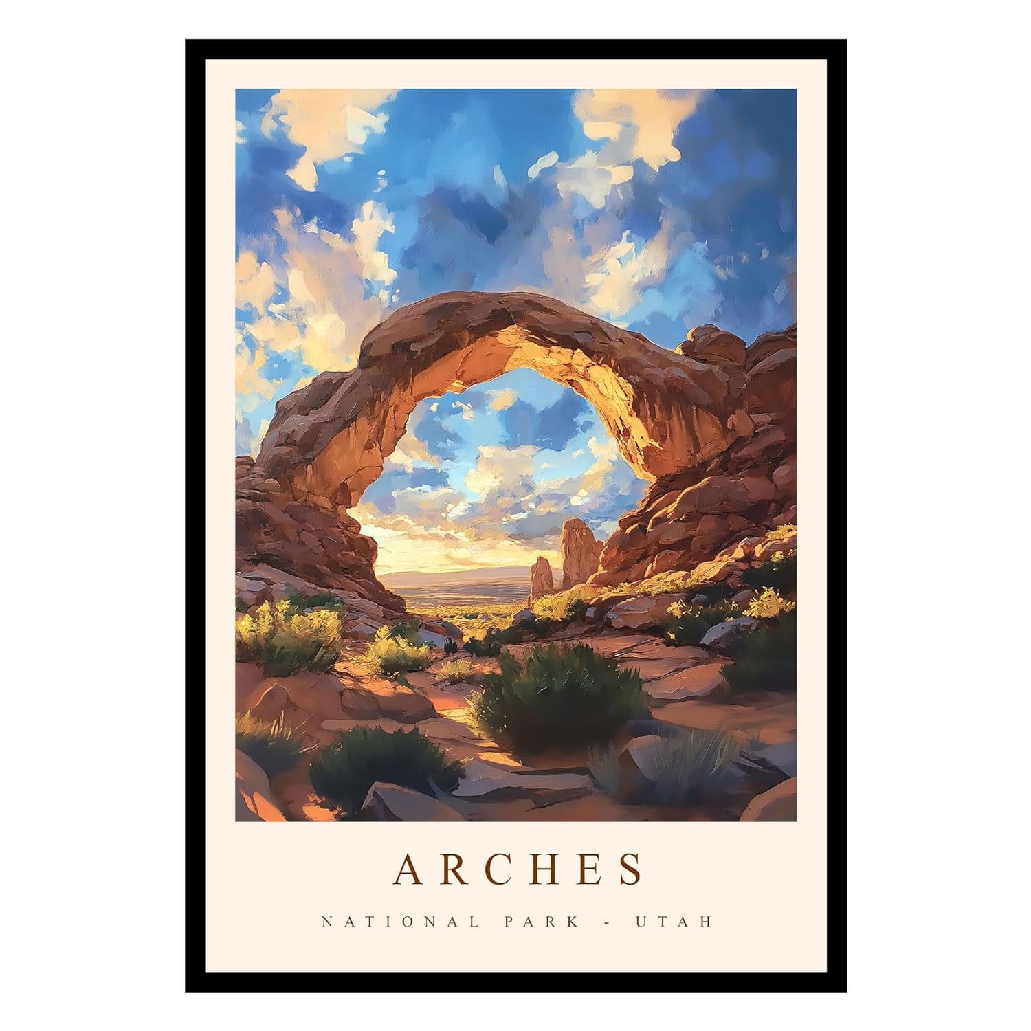 Eastern Print Arches Poster, Arches National Park Poster, Arches Wall ...