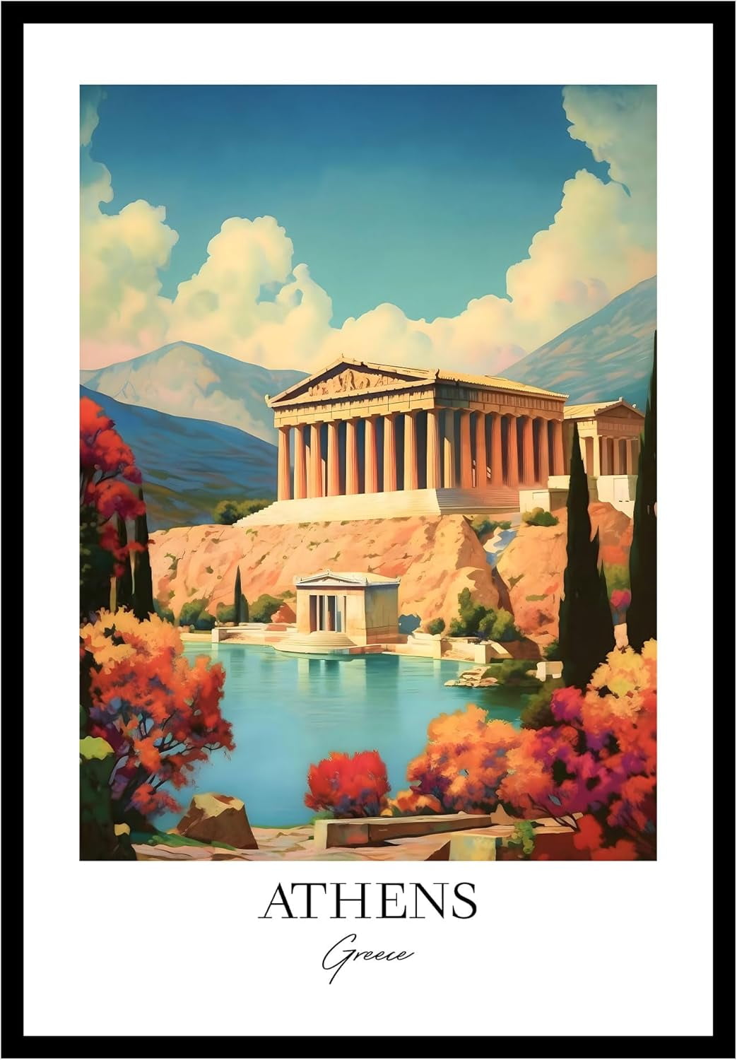 Eastern Print Athens Poster, Greece Poster, Athens Wall Art, Vintage ...