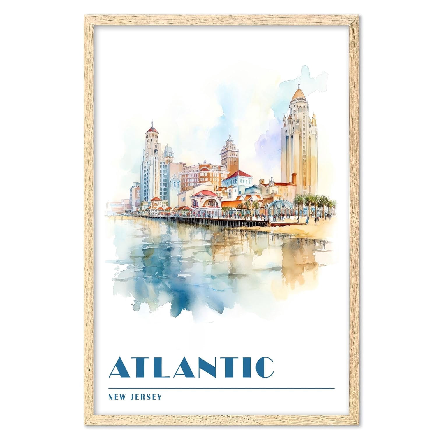 Eastern Print Atlantic Wall Art, States Landscape Wall Art Decor, New Jersey Travel Posters ...