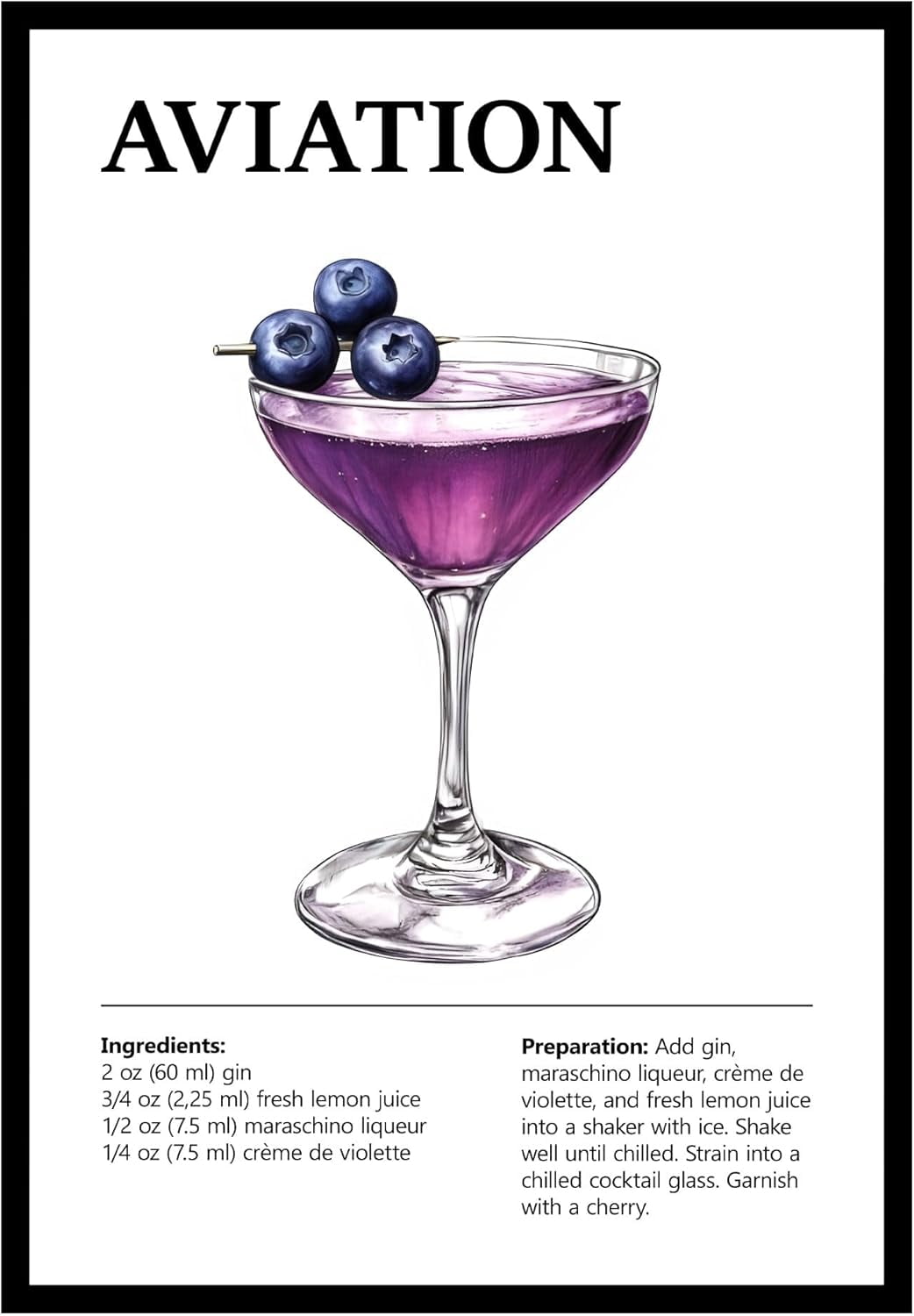 Eastern Print Aviation Wall Art, Colorful Cocktail Wall Art, Bar ...