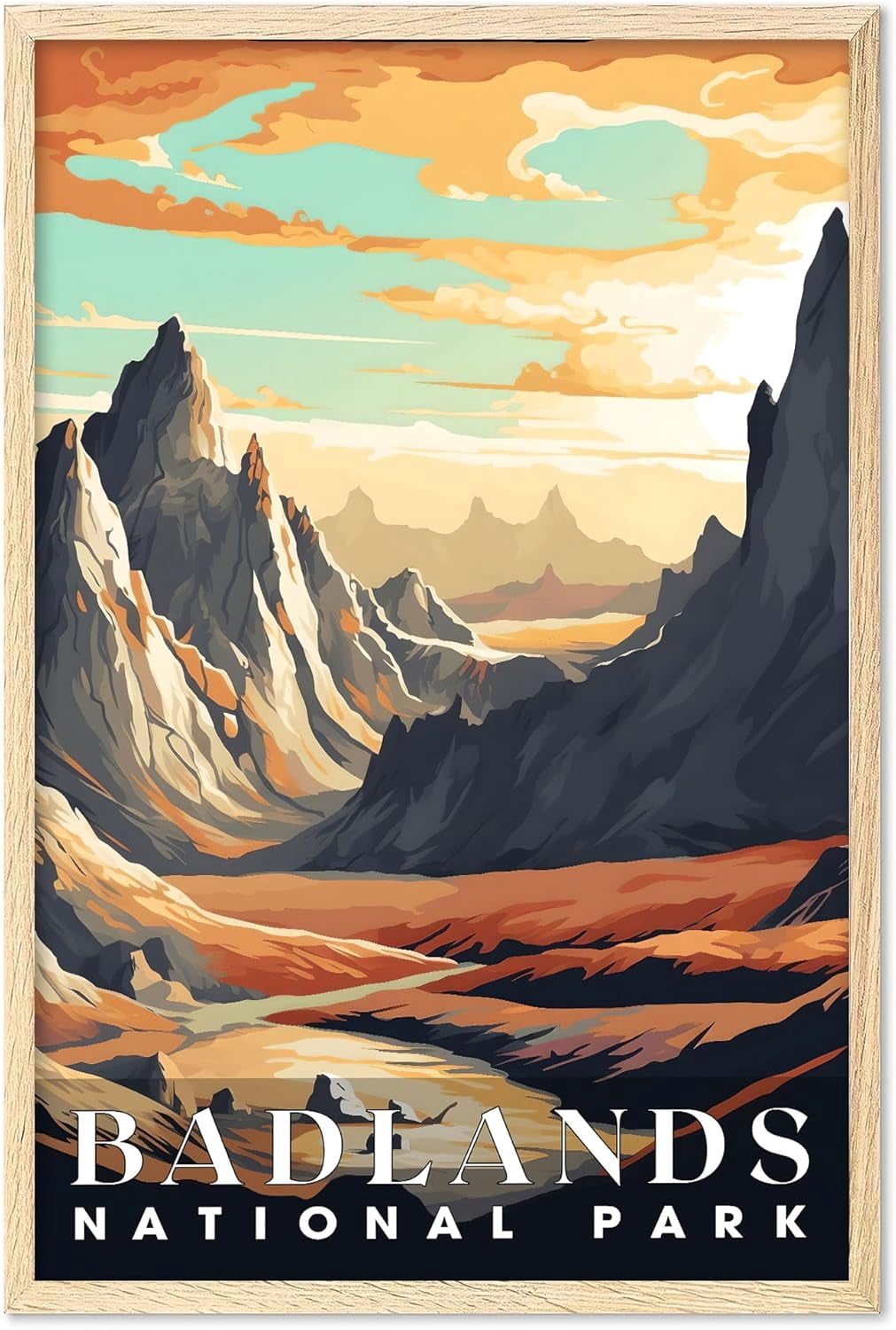 Eastern Print Badlands National Park, National Parks Wall Poster ...