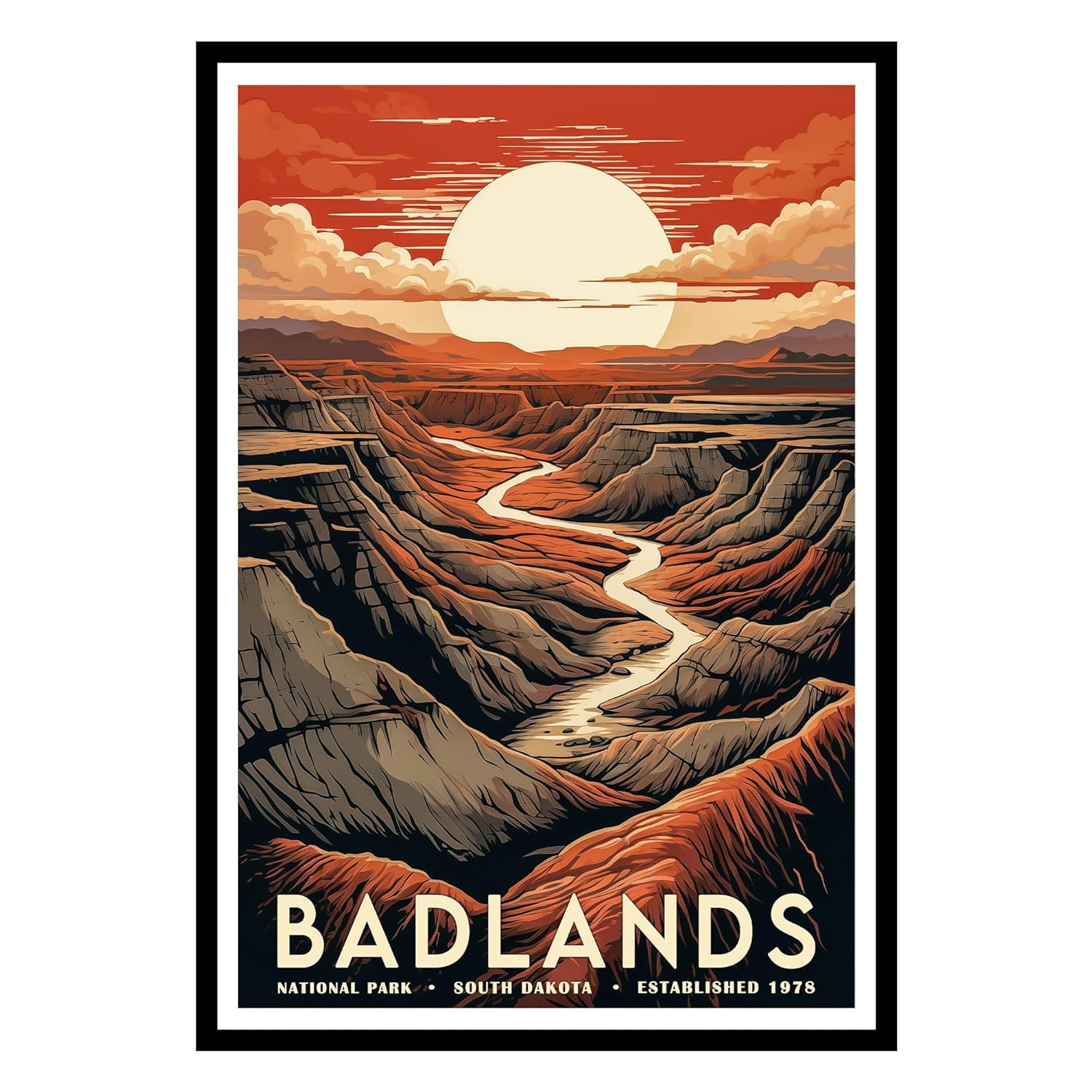 Eastern Print Badlands National Park Poster, Badlands National Park ...