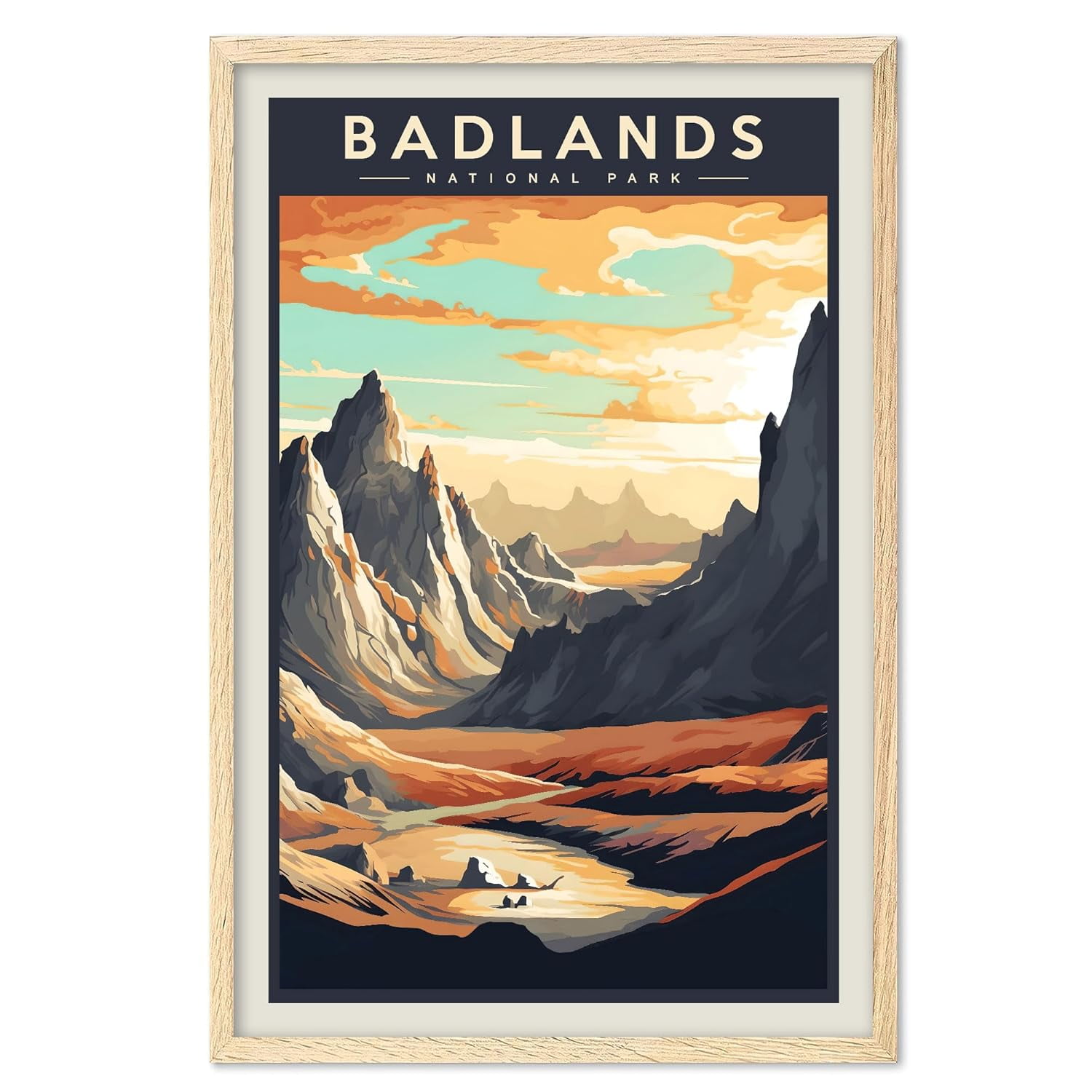 Eastern Print Badlands National Park Poster, Badlands National Park ...