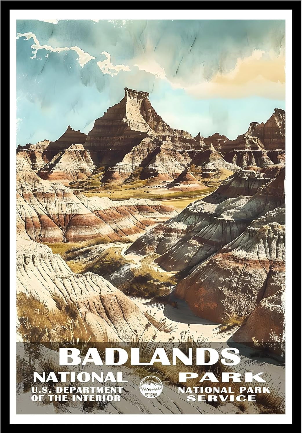 Eastern Print Badlands National Park Wall Art, National Parks Abstract ...