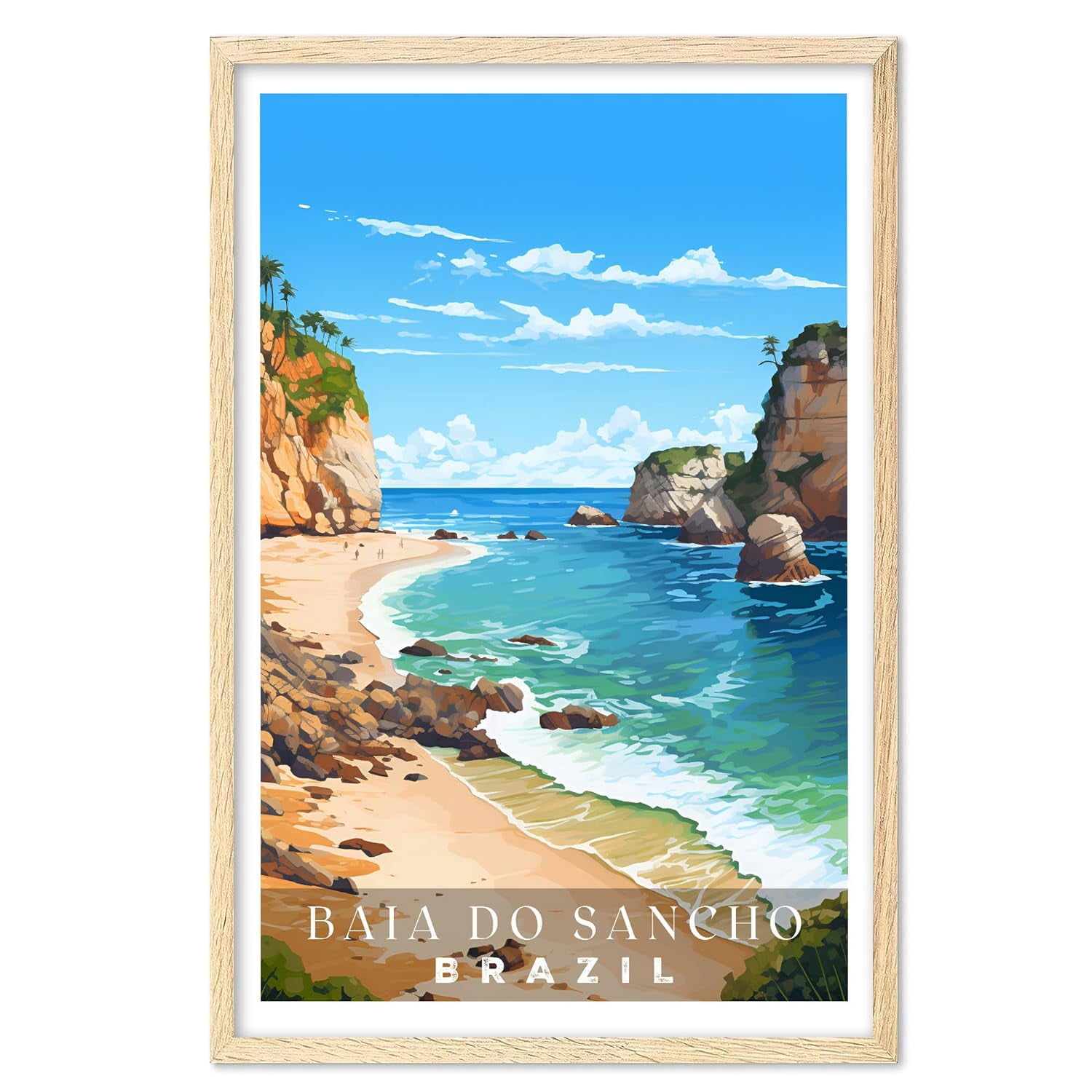 Eastern Print Baia do Sancho Beach Poster, Beautiful Beach Prints ...