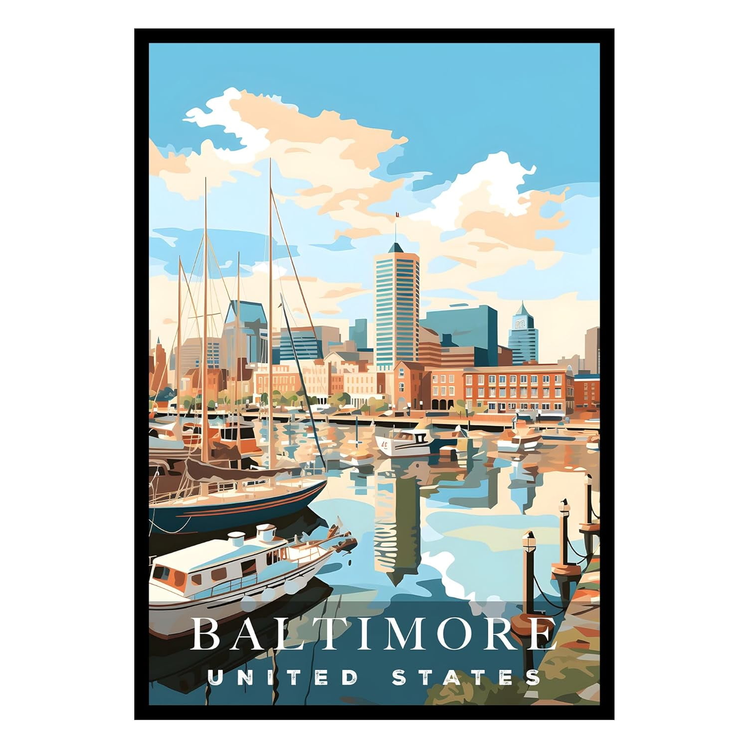 Eastern Print Baltimore Poster, United States Poster, Baltimore Wall ...