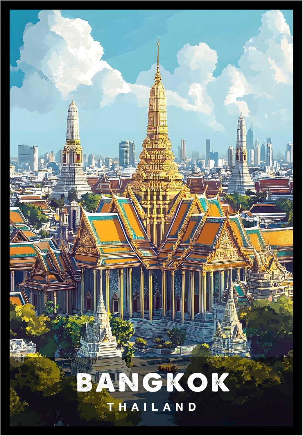 Eastern Print Bangkok Poster, Thailand Poster, Bangkok Wall Art ...
