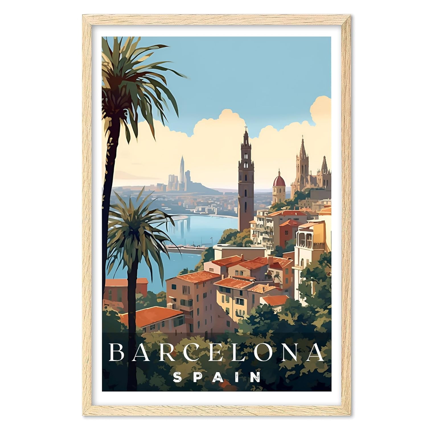 Eastern Print Barcelona Poster, Spain Poster, Barcelona Wall Art ...