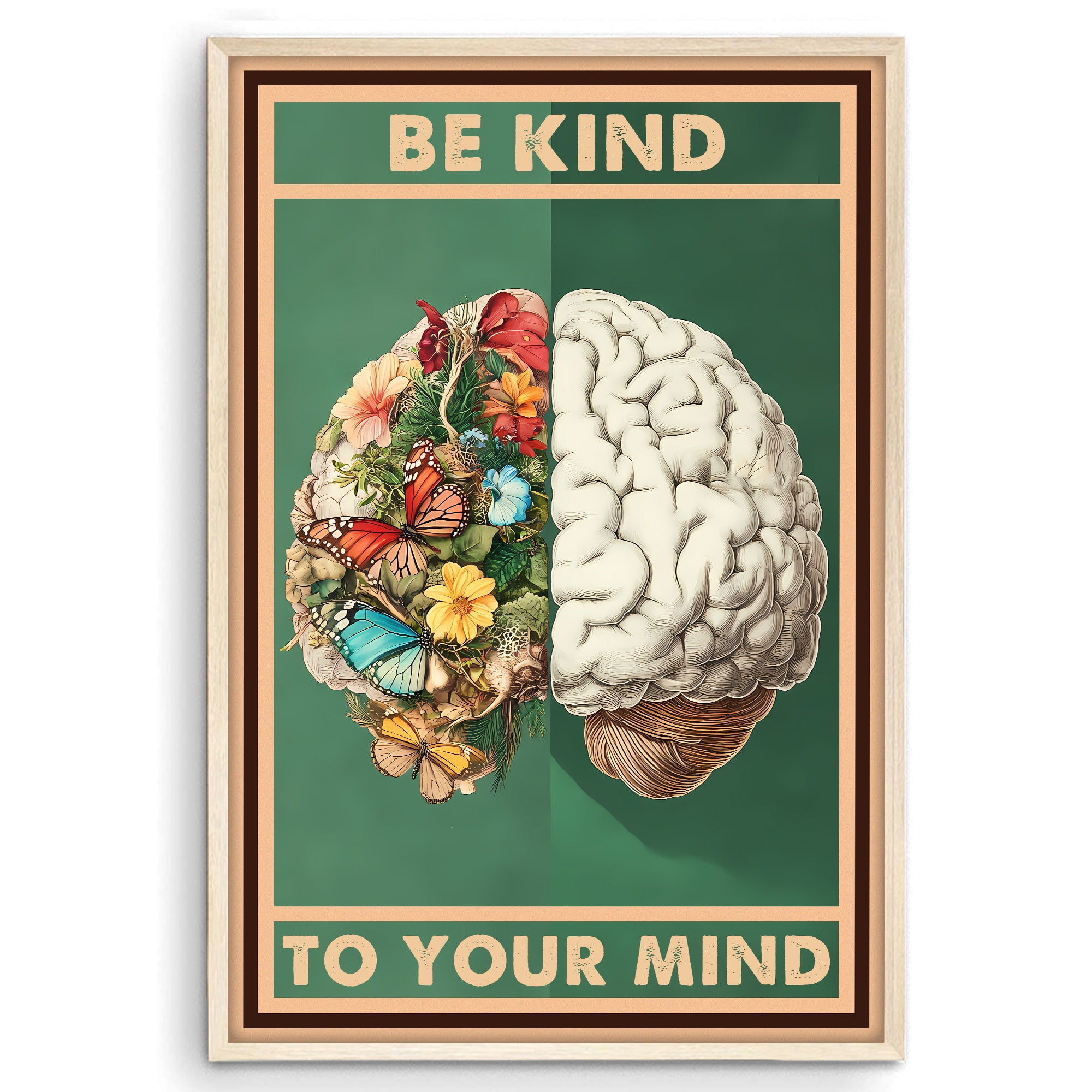 Eastern Print Be Kind To Your Mind Poster, Living Room Art, Mental ...
