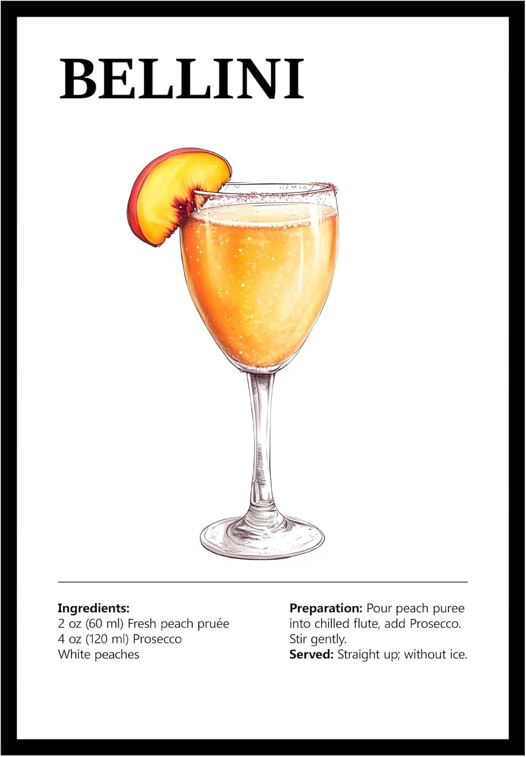 Eastern Print Bellini Wall Art, Colorful Cocktail Wall Art, Bar Trolley ...